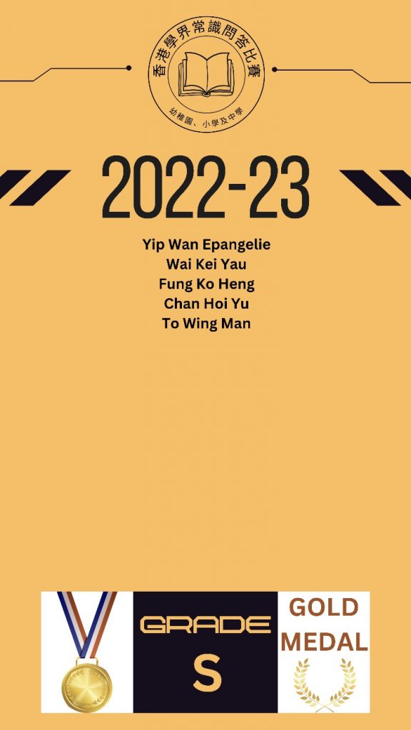 Hong Kong knowledge contest award 2022 - SECONDARY(GOLD MEDAL LIST ...