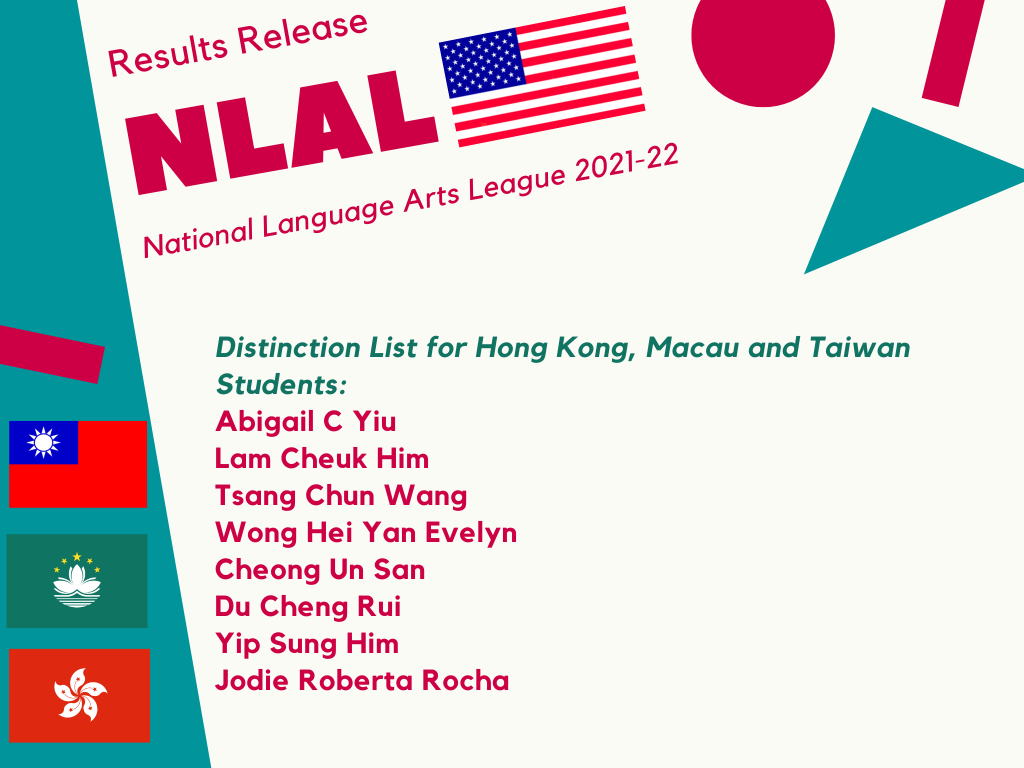 NLAL (National Language Arts League) 2021-22 (Results of Hong Kong ...