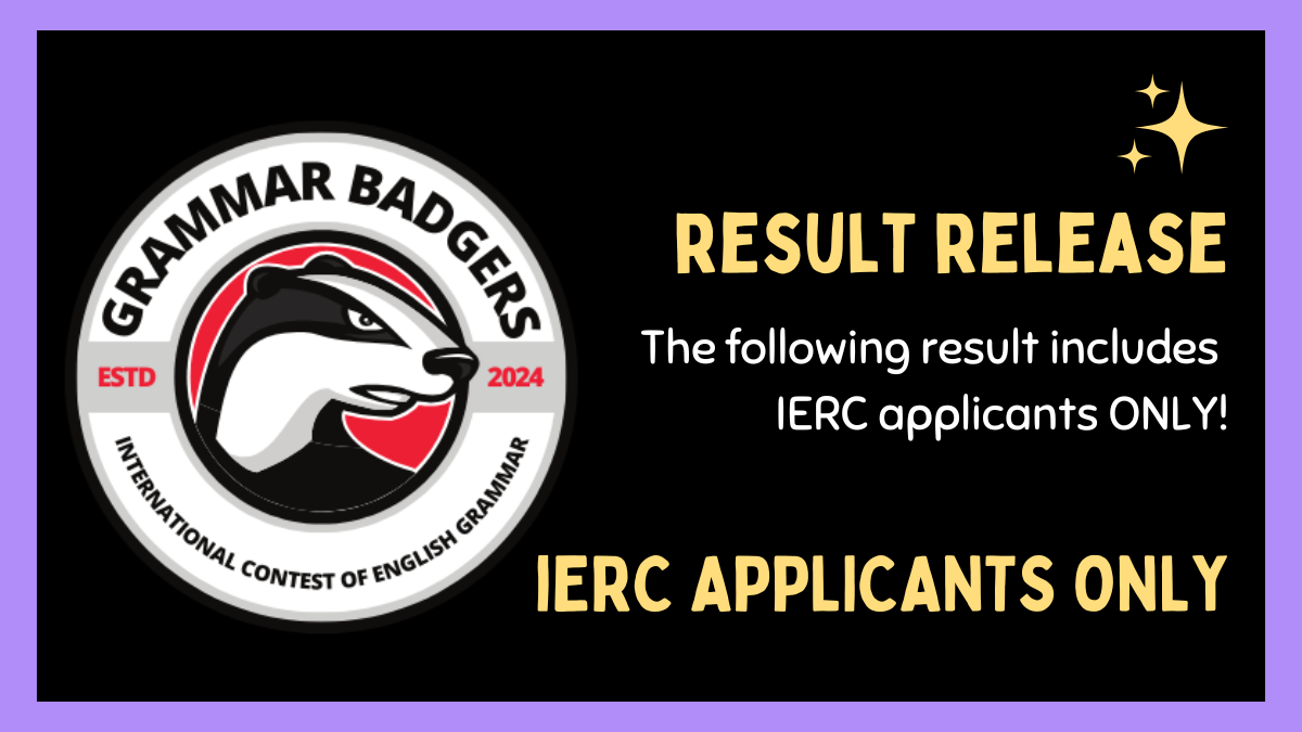 International Grammar Contest - Grammar Badger 2024 - IERC Applicants ...